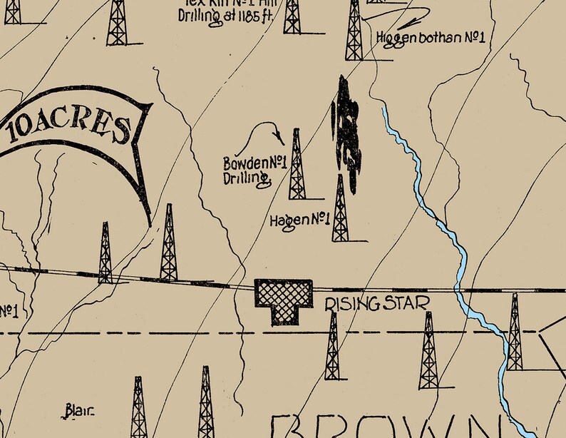 1920 Oil Field Map of Sipe Springs District Comanche and - Etsy