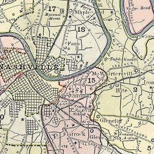 1900 Map of Davidson County Tennessee - Etsy
