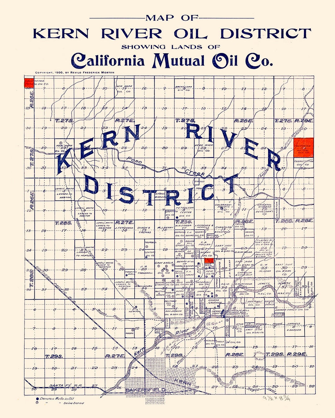 1899 Map of Kern River Oil District Bakersfield California - Etsy