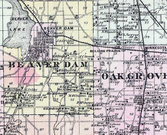 Dodge County Wisconsin Plat Maps 144 Reservoir Topo Map WI, Dodge