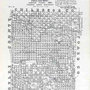 1891 Farm Line Map of Cottle County Texas - Etsy
