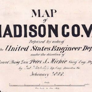1866 Map of Madison County Virginia - Etsy