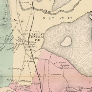 1873 Map of Leeds Township Androscoggin County Maine - Etsy