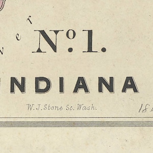 1840 Map of Indiana - Etsy