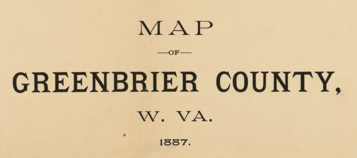 1887 Map of Greenbrier County West Virginia - Etsy