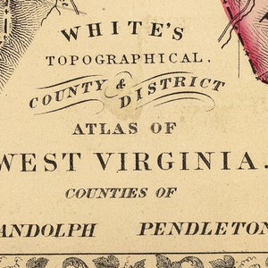 1873 Map of Randolph and Pendleton County West Virginia - Etsy