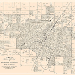1911 Map of Muskogee Oklahoma - Etsy