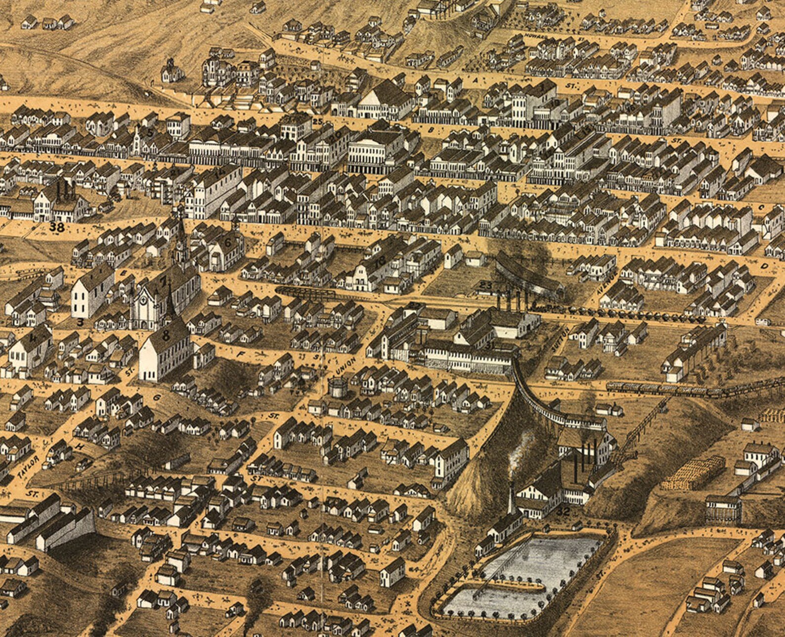 1875 Panoramic Map of Virginia City Storey County Nevada - Etsy