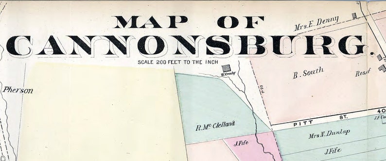 1876 Map of Canonsburg Washington County Pa - Etsy