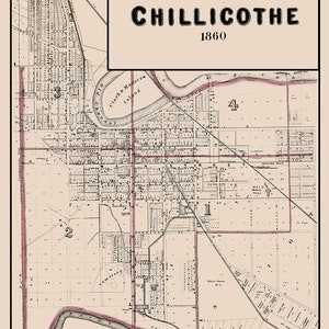 1860 Town Map of Chillicothe Ross County Ohio - Etsy