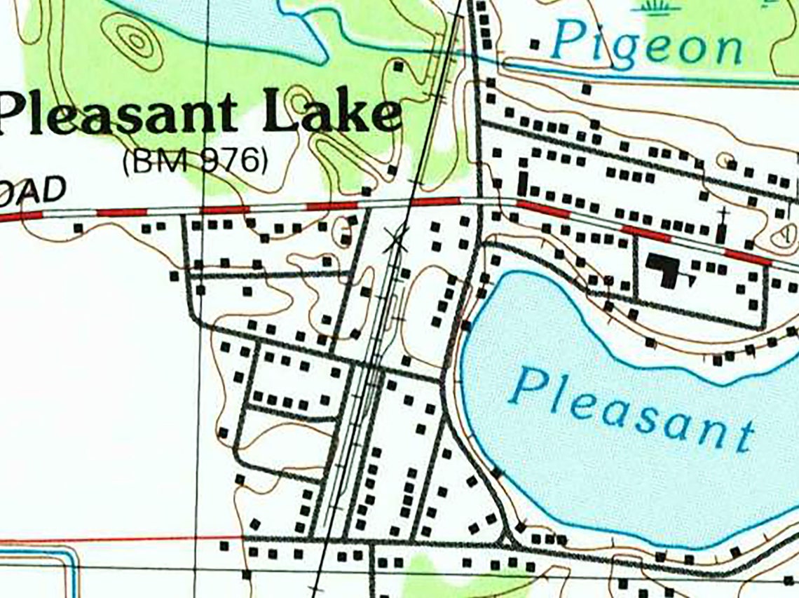 1993 Map of Pleasant Lake and Long Lake Indiana - Etsy
