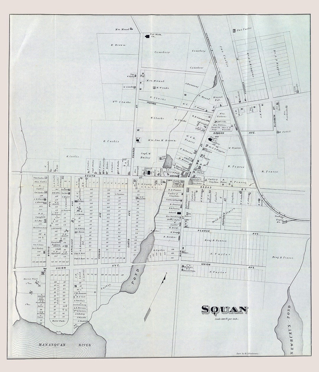 1878 Map of Squan New Jersey - Etsy