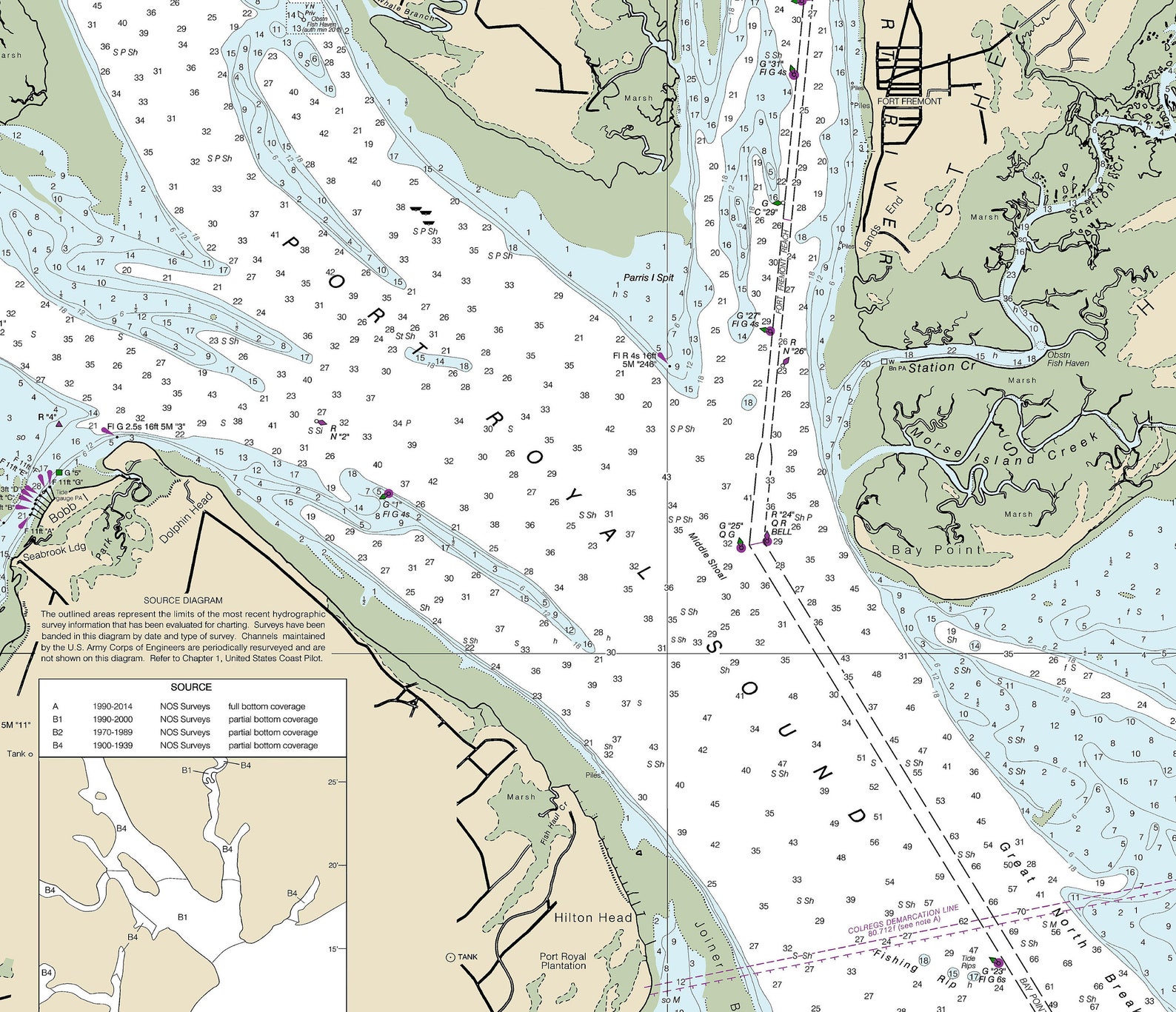 2023 Nautical Chart of Port Royal Sound and Inland Passages South ...