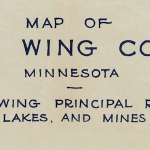 1923 Map of Crow Wing County Minnesota Showing Lakes and Mines - Etsy