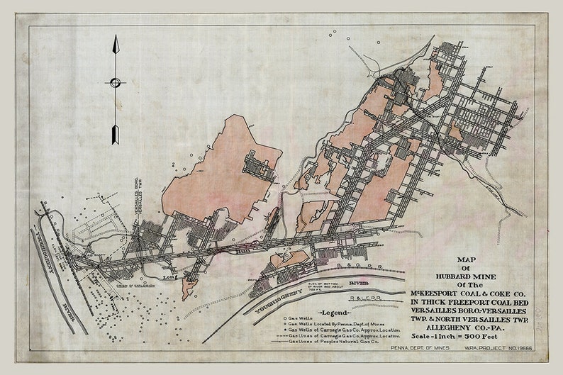 1927 Hubbard Mine Mckeesport Coal and Coke Versailles Boro Allegheny Co ...
