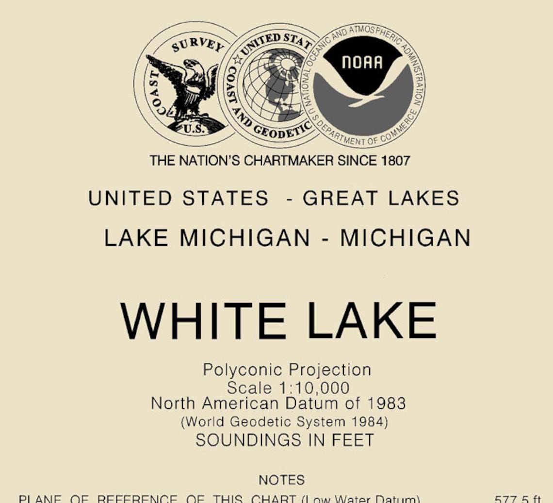 2015 Nautical Map of White Lake Michigan | Etsy