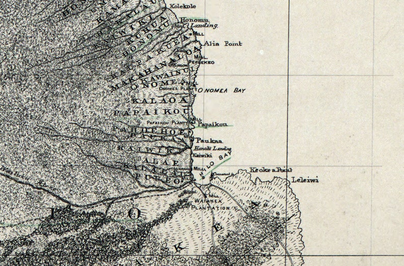 1886 Map of Hawaii - Etsy