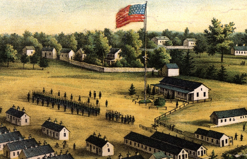 1864 Aerial Map of Cival War Parole Camp Annapolis Maryland - Etsy