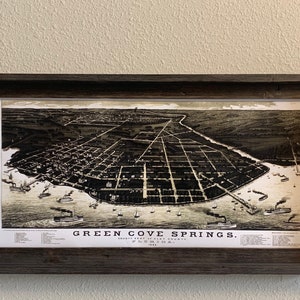 1885 Panoramic Map of Green Cove Springs Clay County Florida Framed - Etsy