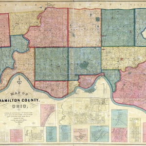 1856 Farm Line Map of Hamilton County Ohio Farm Names - Etsy