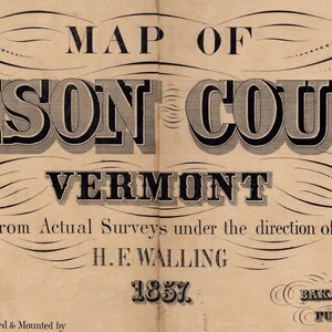 1857 Map of Addison County Vermont - Etsy