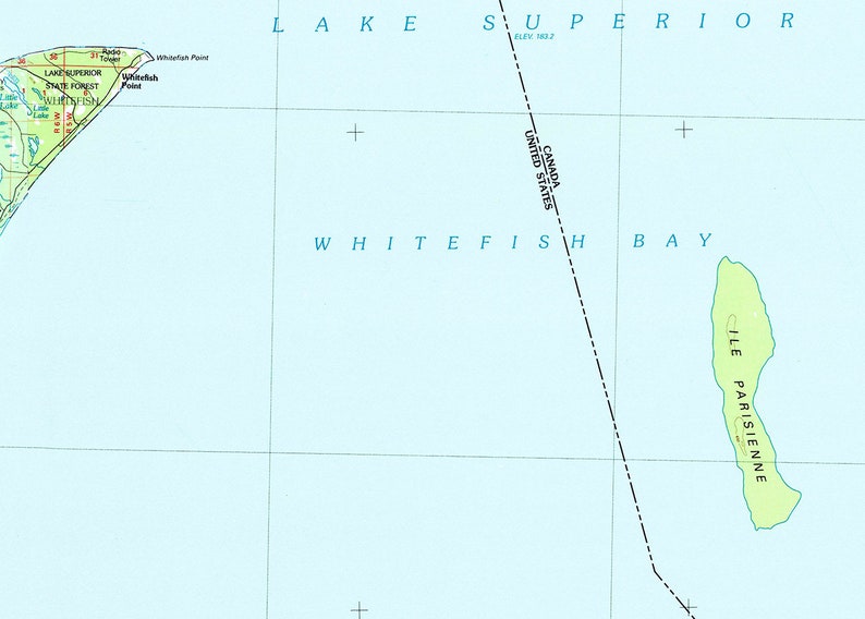 1985 Map of Whitefish Bay Lake Superior Michigan - Etsy