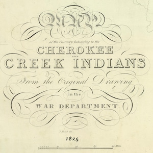 1824 Map of Cherokee and Creek Indians in Georgia and Alabama - Etsy