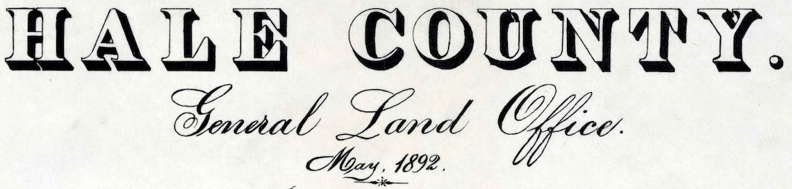 1892 Farm Line Map of Hale County Texas - Etsy