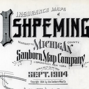 1904 Town Map of Ishpeming Marquette County Michigan - Etsy Australia