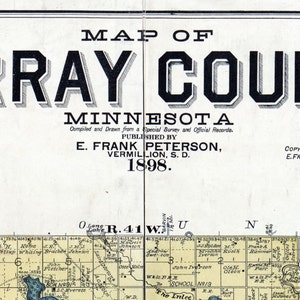 1898 Map of Murray County Minnesota Slayton - Etsy