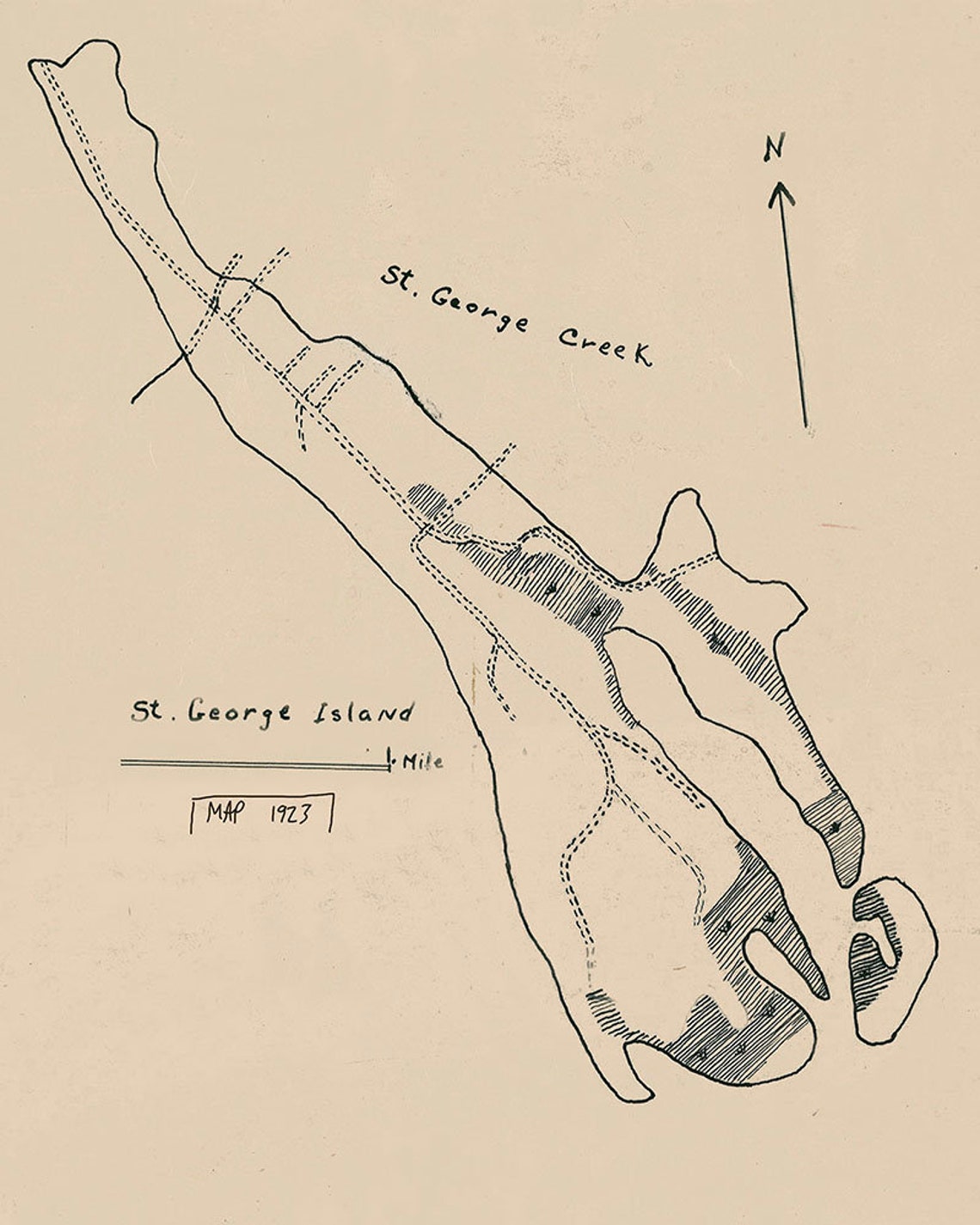 1923 Map of Saint George Island Maryland Piney Point | Etsy