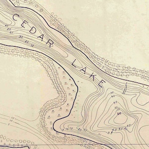 1925 Map of Tri Lakes Whitley County Indiana Cedar Lake Round Lake and ...