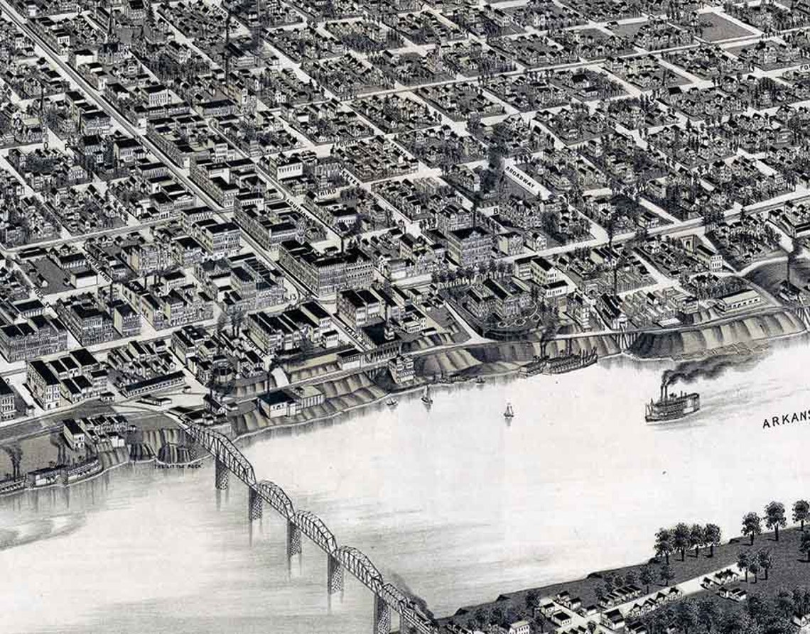 1887 Map of Little Rock Pulaski County Arkansas - Etsy