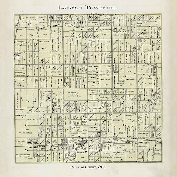 1905 Map of Jackson Township Paulding County Ohio | Etsy