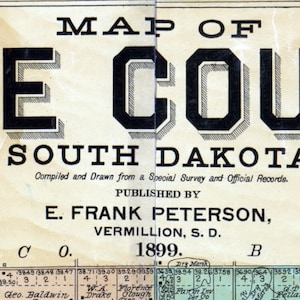 1899 Map of Lake County South Dakota Madison - Etsy