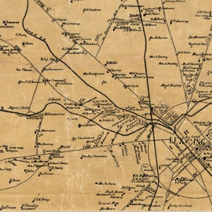 1891 Map of Fayette County Kentucky Lexington - Etsy