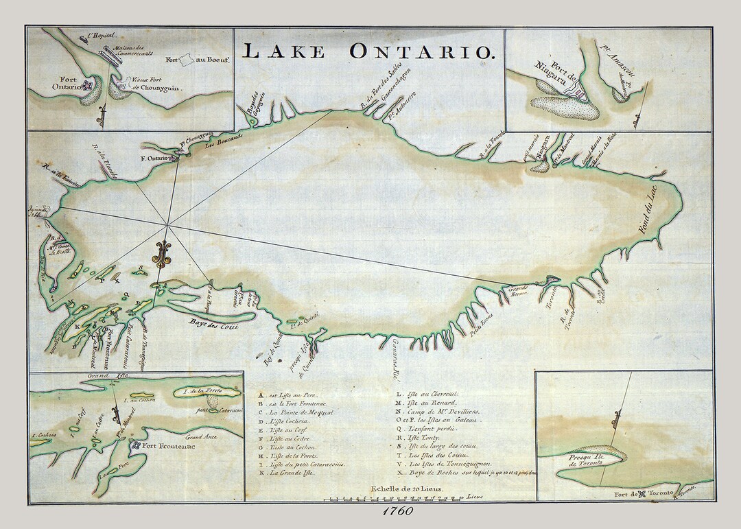 1760 Map of Lake Ontario - Etsy