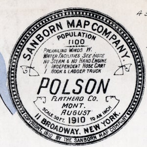 1910 Town Map of Polson Montana - Etsy