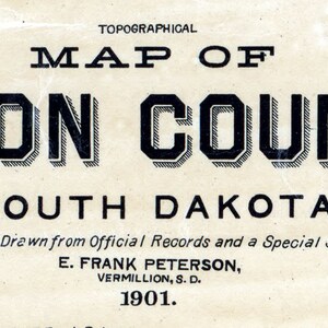 1892 Map of Union County South Dakota Big Sioux - Etsy