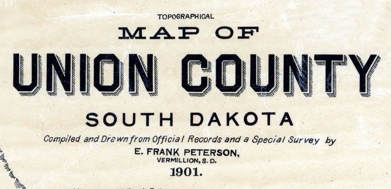1892 Map of Union County South Dakota Big Sioux - Etsy