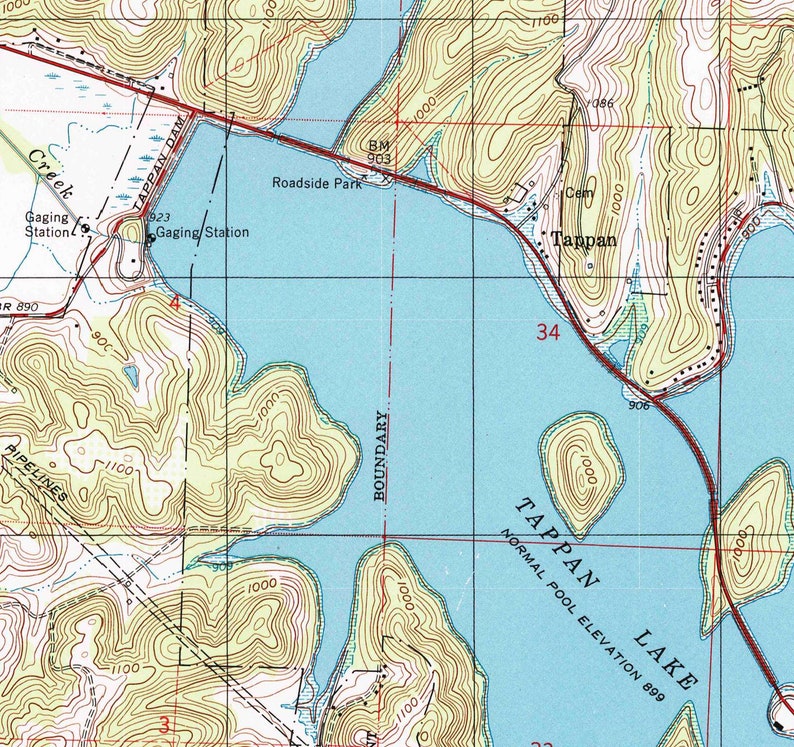 1998 Map of Tappan Lake Ohio - Etsy