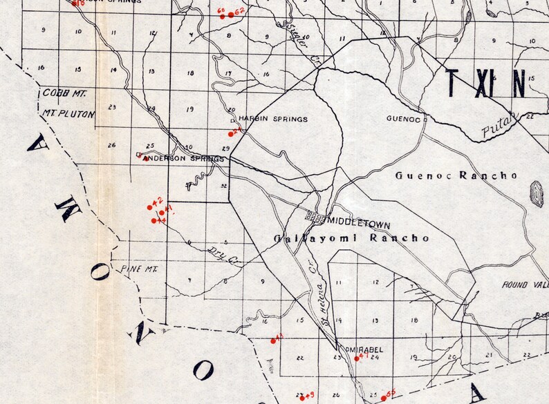 1901 Mineral Map of Lake County California - Etsy