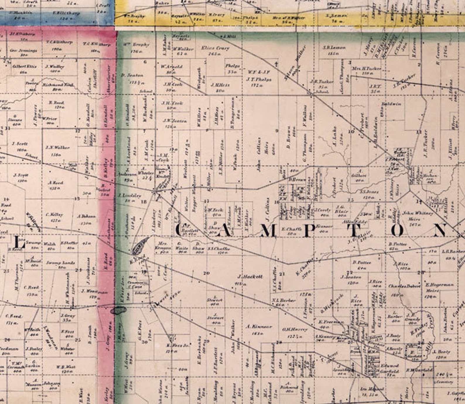 1860 Farm Line Map of Kane County Illinois Aurora | Etsy