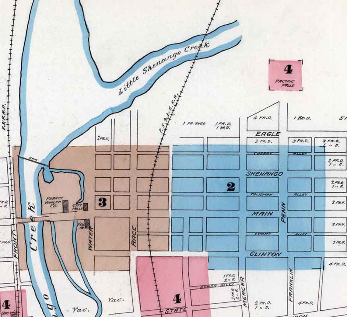 1888 Town Map of Greenville Mercer County Pennsylvania - Etsy