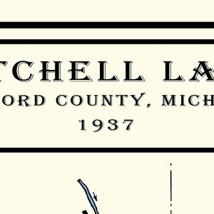 1937 Map of Mitchell Lake Wexford County Michigan - Etsy