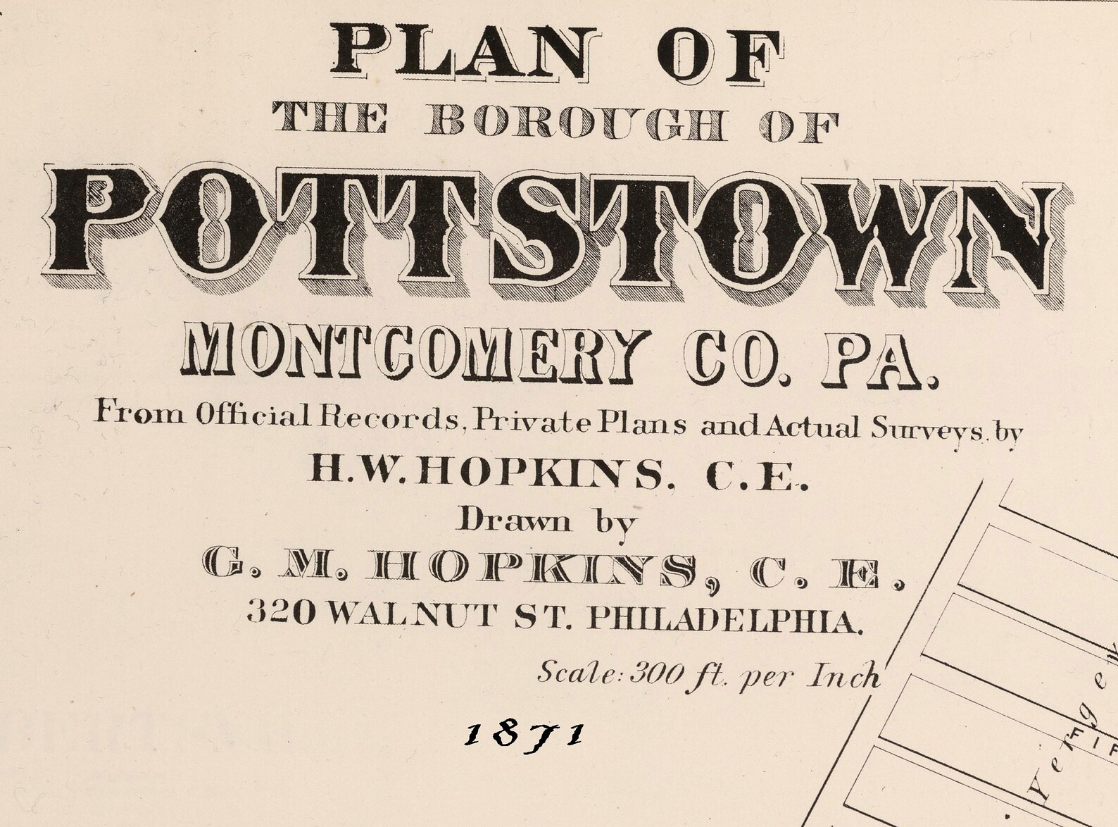 1871 Map of Pottstown Montgomery County Pennsylvania - Etsy