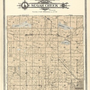 1907 Map of Sugar Creek Township Walworth County Wisconsin - Etsy