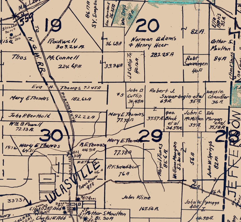 1929 Farm Line Map of Scioto County Ohio Oil and Gas Wells - Etsy Australia