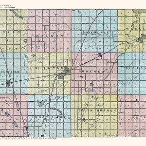 1907 Map of Watonwan County Minnesota - Etsy