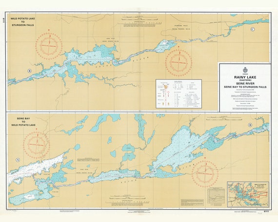 1968 Nautical Map of Rainy Lake Eastern Seine River Seine Bay | Etsy